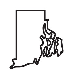 Rhode island ri state map shape simplified Vector Image