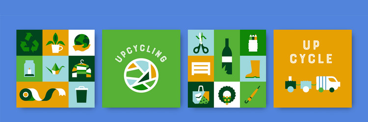 Isolated banners set of reduce reuse Royalty Free Vector