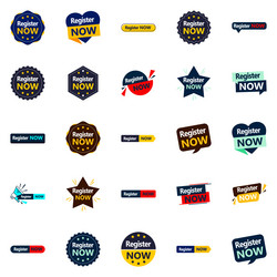 25 professional typographic elements for register Vector Image