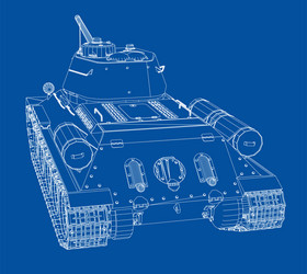M4 sherman tank blueprints Royalty Free Vector Image