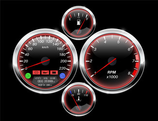 Car digital dashboard speedometer display fuel Vector Image