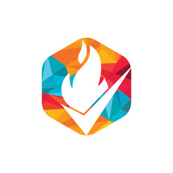 Fire check logo design template Royalty Free Vector Image