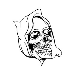 Hand drawn of cool skull head design Royalty Free Vector
