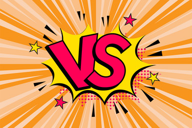 Versus vs letters fight white backgrounds in flat Vector Image