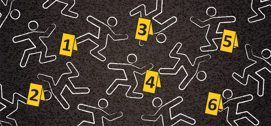 Chalk outline from the murder scene crime scene Vector Image