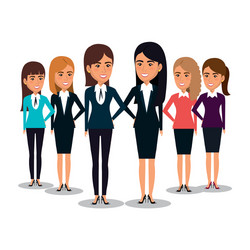 Sales Girl Meeting Group Cartoons Vector Images (36)