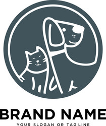 Creative logo design dog and cat template Vector Image
