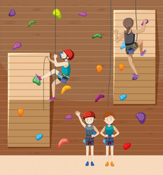 Indoor rock climbing gym Royalty Free Vector Image