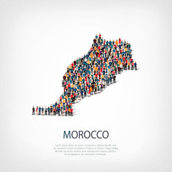 Cartoon morocco map icon in comic style Royalty Free Vector