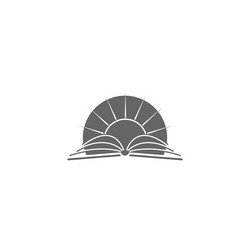 An open book and the sun a flat icon symbol Vector Image