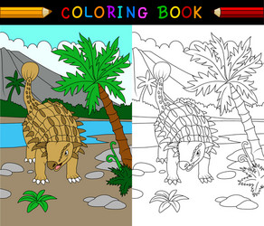 Cartoon stegosaurus coloring book Royalty Free Vector Image