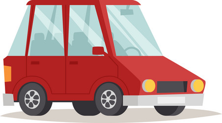 Red cartoon car back view design flat Royalty Free Vector