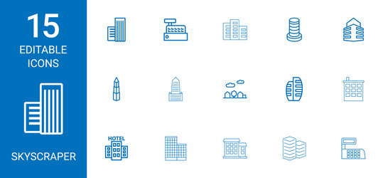 Skyscraper icons Royalty Free Vector Image - VectorStock