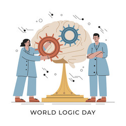 World logic day isolated on white background Vector Image