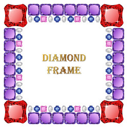 Diamonds square frame Royalty Free Vector Image