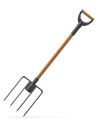 Metal pitchfork hayfork tool with plastic handle Vector Image