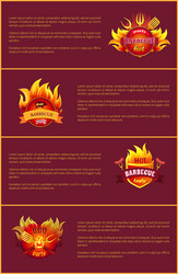 Hot barbecue party and grid Royalty Free Vector Image