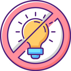 No bright light icon Royalty Free Vector Image