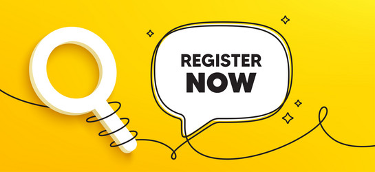 Register now tag free registration offer Vector Image