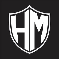 Hm logo monogram with circle and four taper shape Vector Image