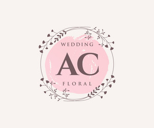 Ac initials letter wedding monogram logos Vector Image