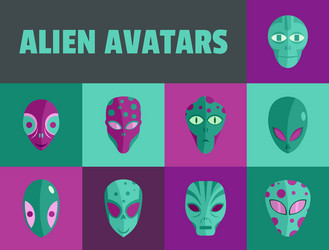 Cartoon flat alien head isolated on white Vector Image