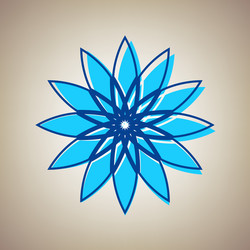 Flower sign sky blue icon with defected Royalty Free Vector
