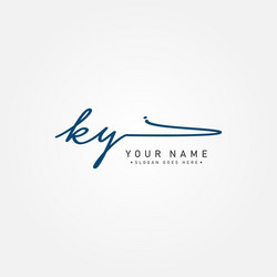 Initial letter ky logo - handwritten signature Vector Image