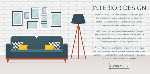 Interior living room banner Royalty Free Vector Image