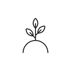 Plant buds eco friendly icon with black outline Vector Image