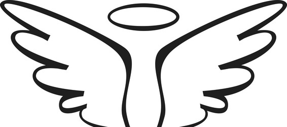 Angel doodle flying wings logo heaven symbol Vector Image