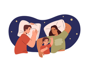 Cartoon person sleeping in her bedroom at night Vector Image