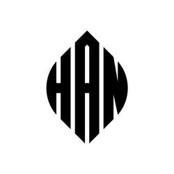 Han letter logo design in six style polygon Vector Image