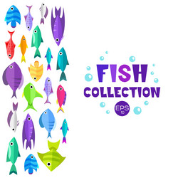 Cartoon fish collection background Royalty Free Vector Image