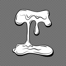 Dripping liquid outline contoured Royalty Free Vector Image