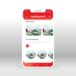 Red restoraunt menu ui ux gui screen for mobile Vector Image