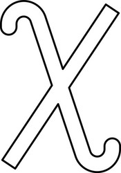 Chi greek symbol small letter lowercase font icon Vector Image