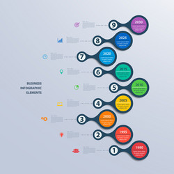 Infographics timeline template for 11 steps Vector Image