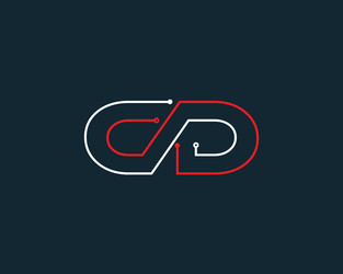 Letter ab technology and network connection logo Vector Image