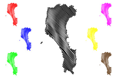 Pingtung county map Royalty Free Vector Image - VectorStock