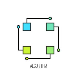 Algorithm design method model process flat icon Vector Image
