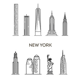 New york buildings Royalty Free Vector Image - VectorStock
