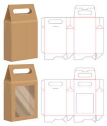 Flat design rectangular box die cut template Vector Image