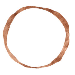 Brown color circle frame watercolor Royalty Free Vector