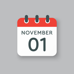 Calendar icon day 20 november template Royalty Free Vector