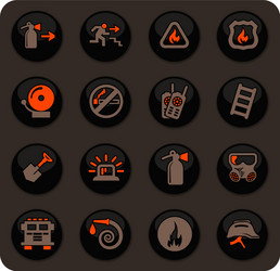 Fire brigade icons set Royalty Free Vector Image