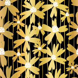 Seamless black with gold stripe floral background Vector Image
