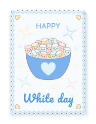 Happy white day card template Royalty Free Vector Image