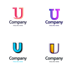 Letter u big logo pack design creative modern Vector Image