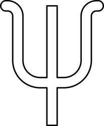 Psi greek symbol capital letter uppercase font Vector Image